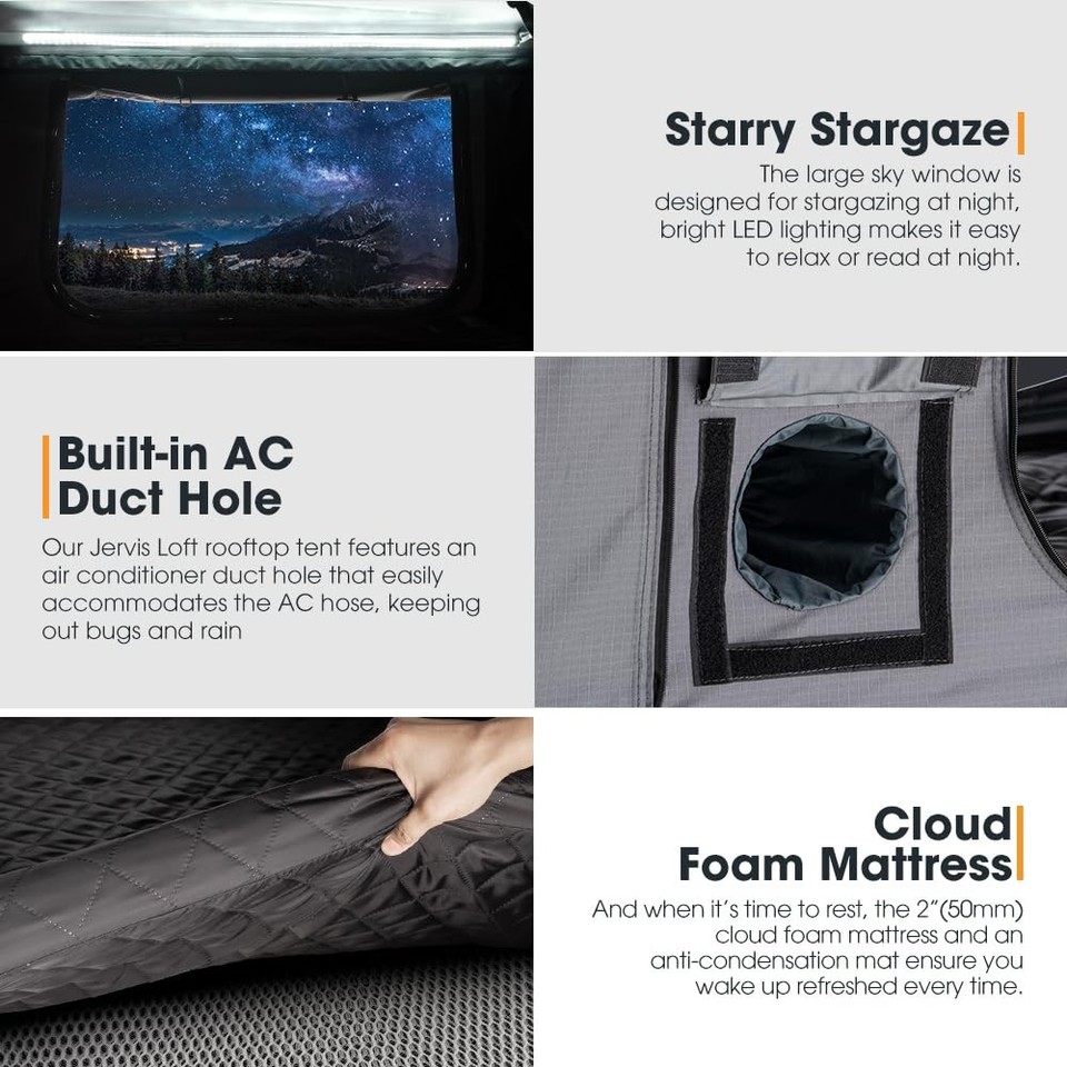 Sanhima Rooftop Tent Hard Shell - Jervis Loft Overland Aluminium ABS ...