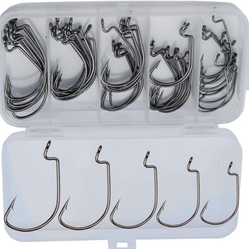 Fishing Hooks Set High Carbon Steel Jig Bait Sharp Fish Hook for ...