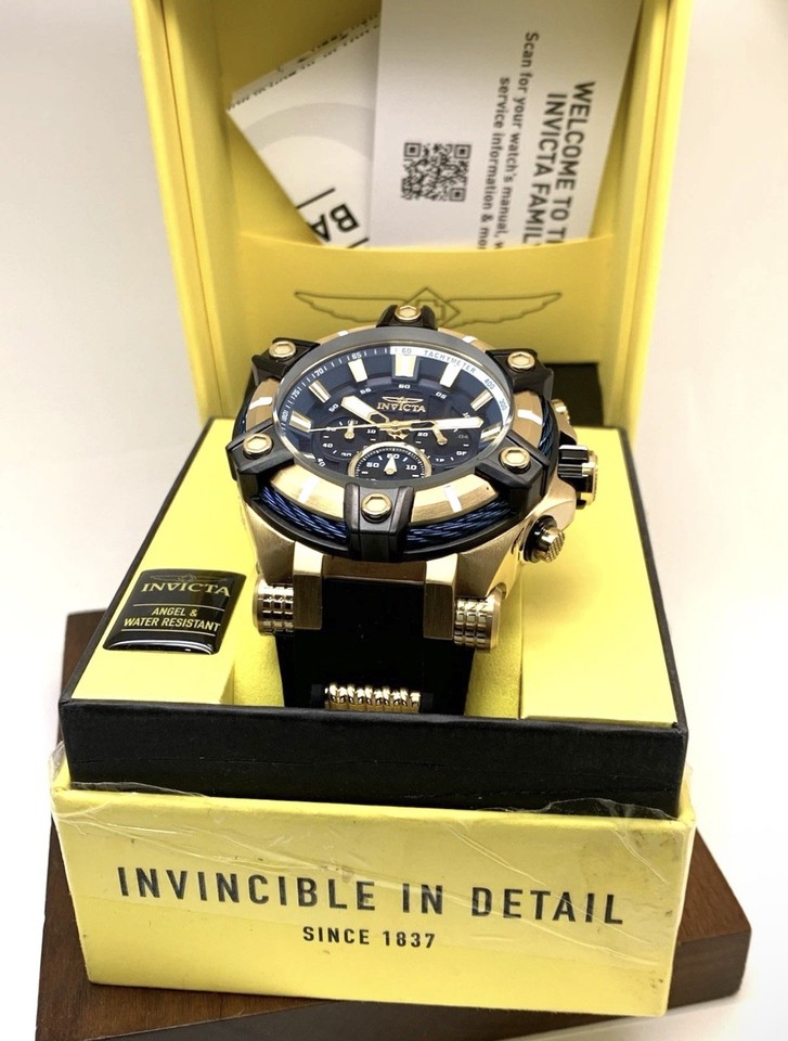 Invicta Bolt 52mm Blu Dial Cable Bezel Silicone Band 39187🔥$137 online ...