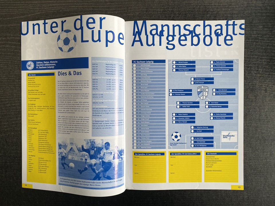 RL 1999/00 FC Carl Zeiss Jena - FC Sachsen Leipzig, 08/25/1999 - Roman ...