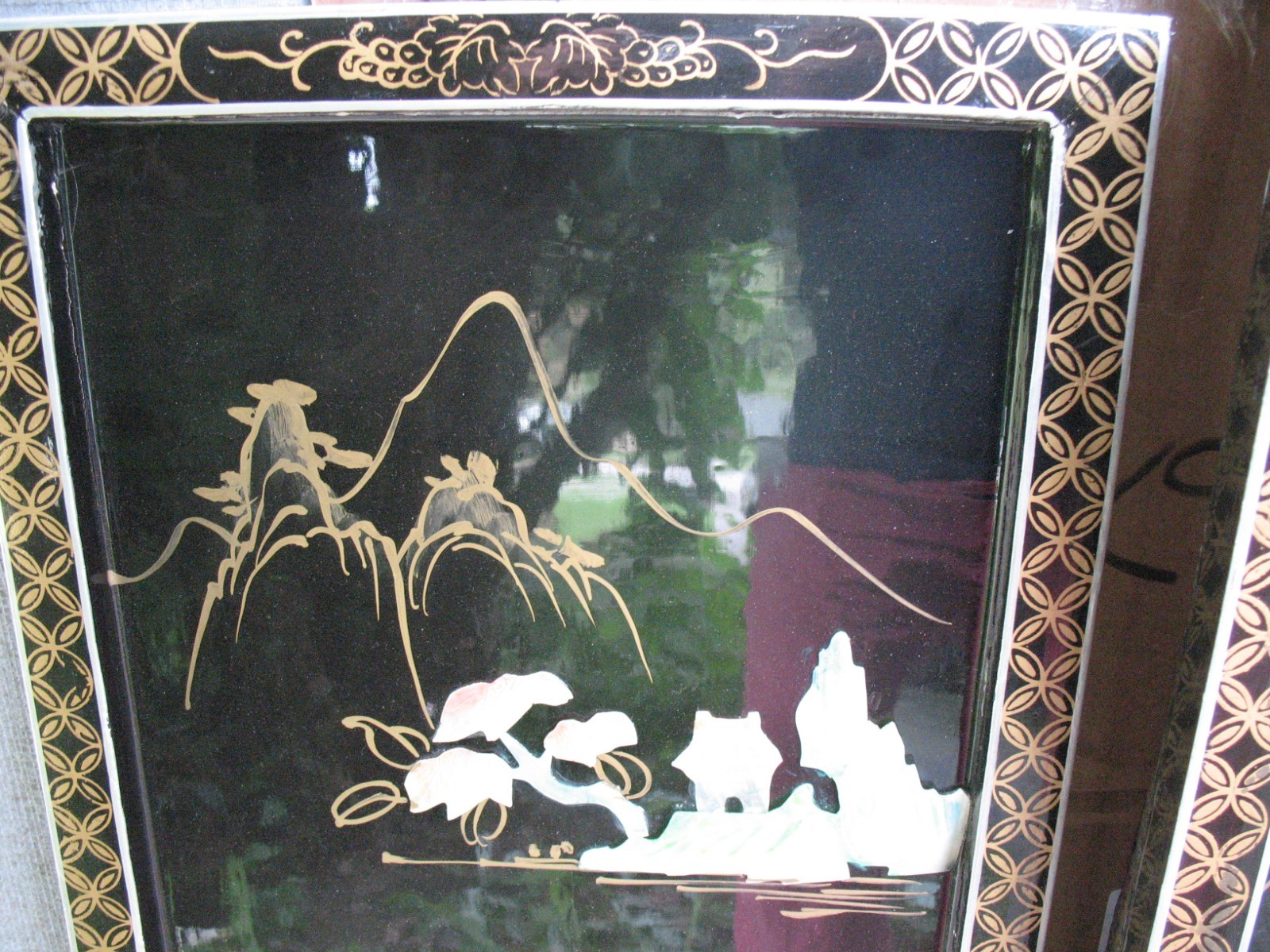 JAPANESE SHIBAYAMA MOTHER OF PEARL INLAID LACQUER WALL HANG PANELS | eBay