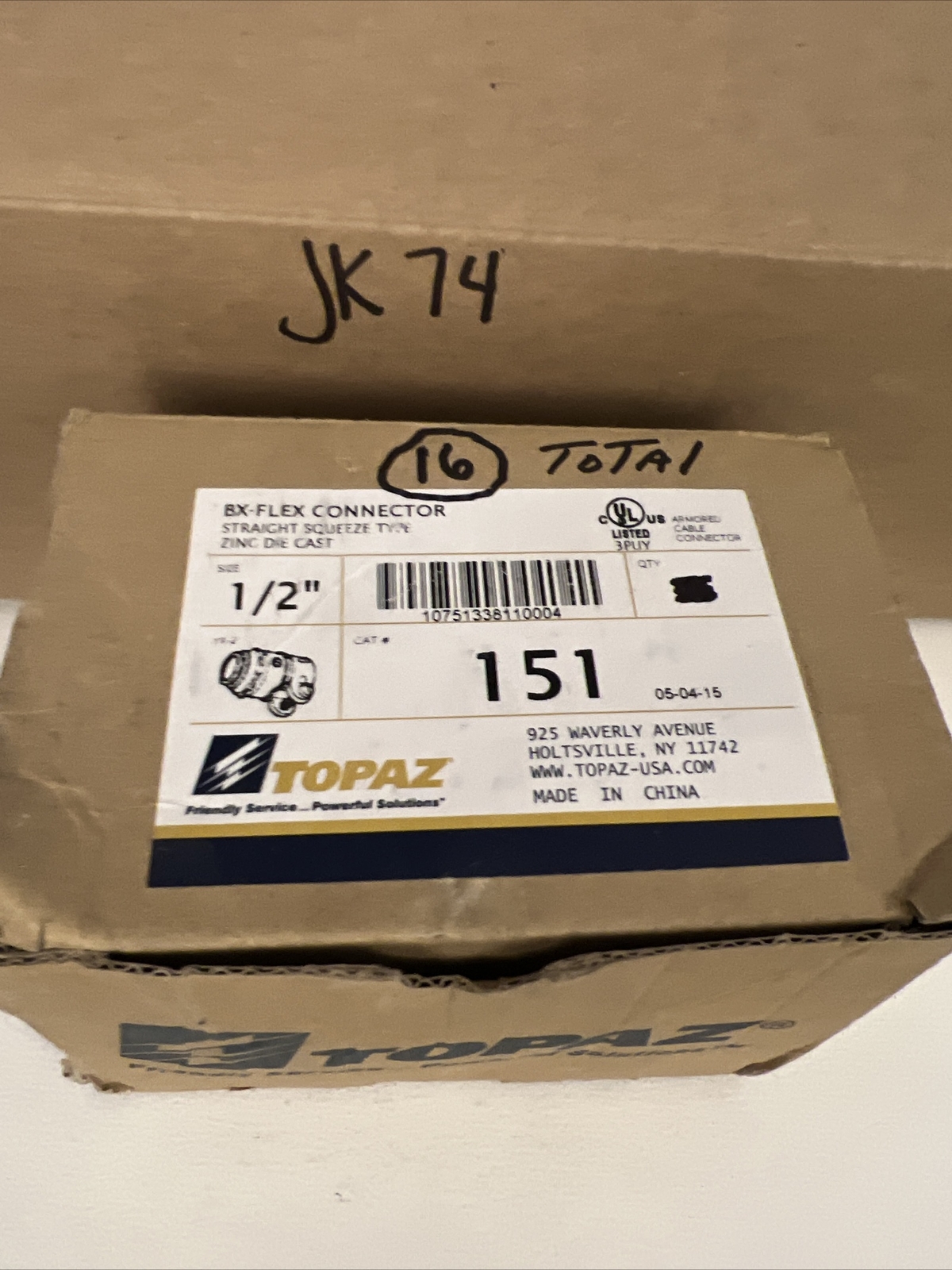 Topaz 151 BX-FLEX CONNECTOR 1/2” Qty in Box-16 | eBay