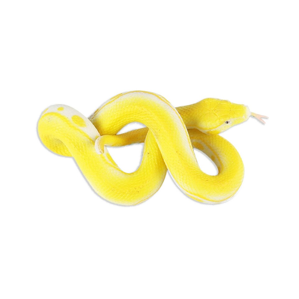 14" Realistic Lifelike Fake Golden Python Snake Scary Toy Prank Party ...