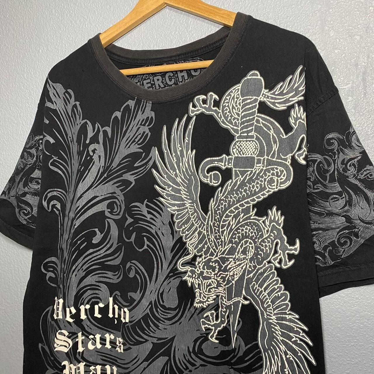 Y2K Goth Emo Affliction Style Wings Skull Dragon Opiu… - Gem