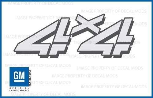 set of 2: 1999 2006 GMC Sierra 4x4 decals - FG - stickers gray truck ...