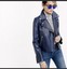 J.Crew Collection Leather Moto Motorcycle Jacket Navy Dark Blue Sz 4 ...