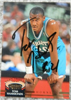 Tom Hammonds Auto Autographed Signed 92-93 Topps Stadium Card Hornets ...