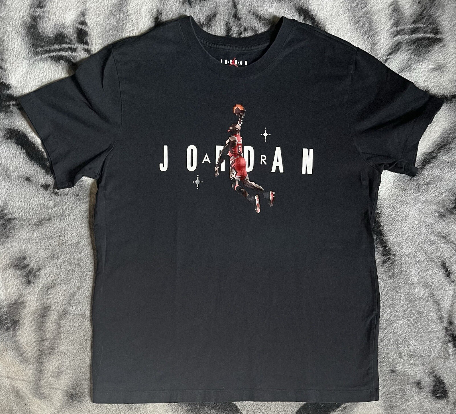 Rare Jordan Brand 8 Bit / Pixel Dunk Shirt Sz L - Gem