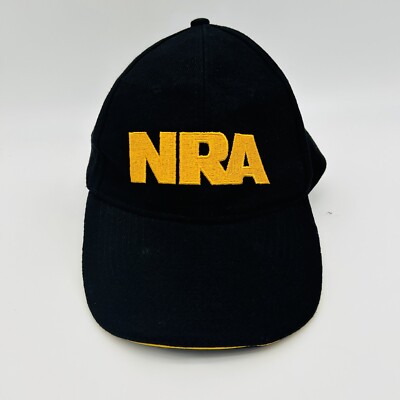 VINTAGE NRA Hat Cap Strap Back Black Yellow Casual National Rifle ...