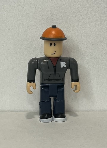 Roblox Builderman Series 1 Figure Orange Hat Helmet Builder Man CLEAN ...