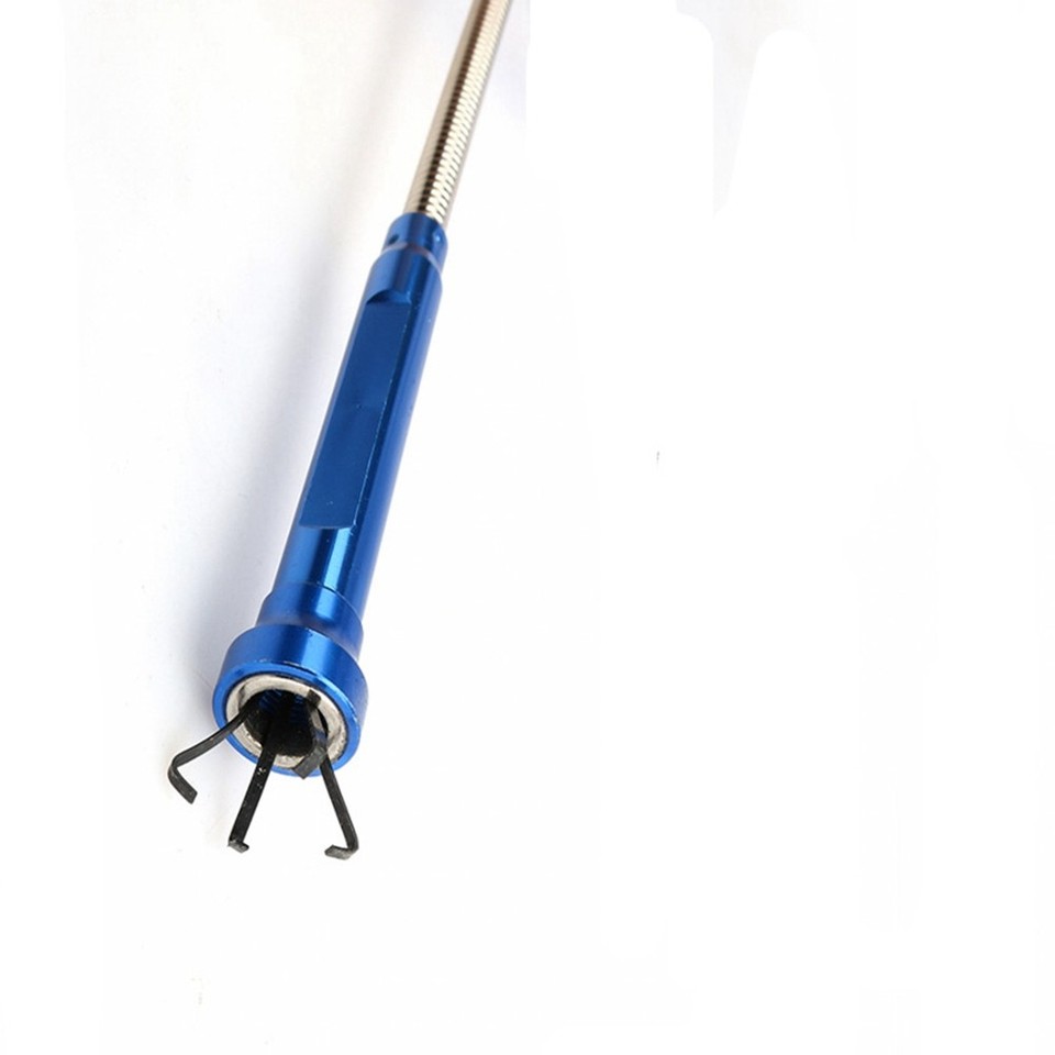 Flexible Pick Magnet 4-Claw LED Light Magnetic Long Spring Picker ...