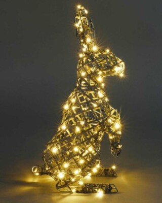 NOMA Rattan Rabbit 80 LED Outdoor Christmas Decoration 58cm Warm White ...