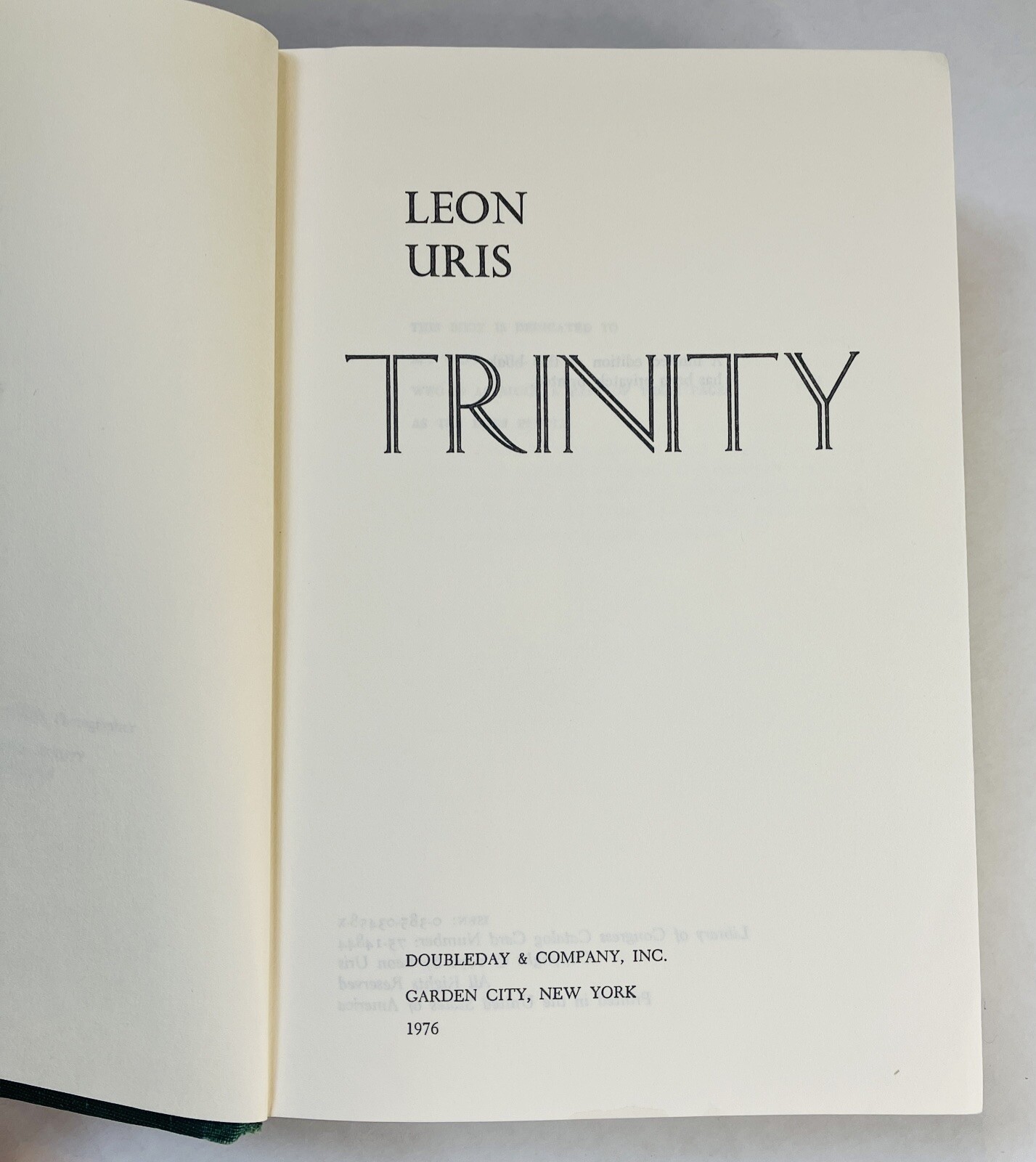 Trinity- Leon Uris - 1976 - Ltd Ed HC | eBay