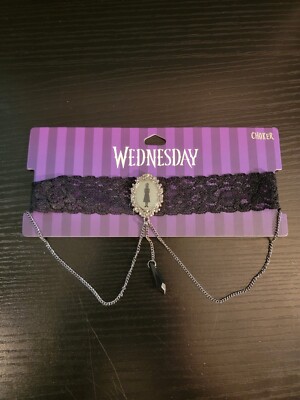 Wednesday Addams Choker Charm Necklace Gothic Pendant NEW | eBay