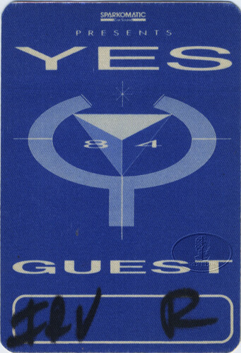 YES 1984 90125 Tour Backstage Pass Guest | eBay