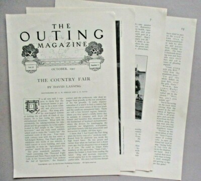 Country Fair MAGAZINE ARTICLE from October, 1907 Outing Magazine ...