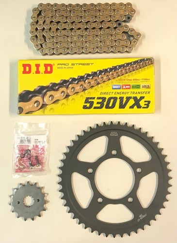 DID VX3 Gold X-Ring Chain And Black Sprocket Kit For GSF600 Bandit 95 ...