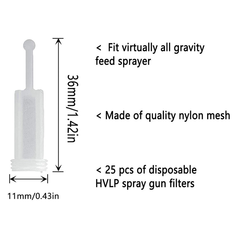 10Pcs Gravity Spray Gun Filters Fine Mesh Nylon HVLP Filter for Most ...