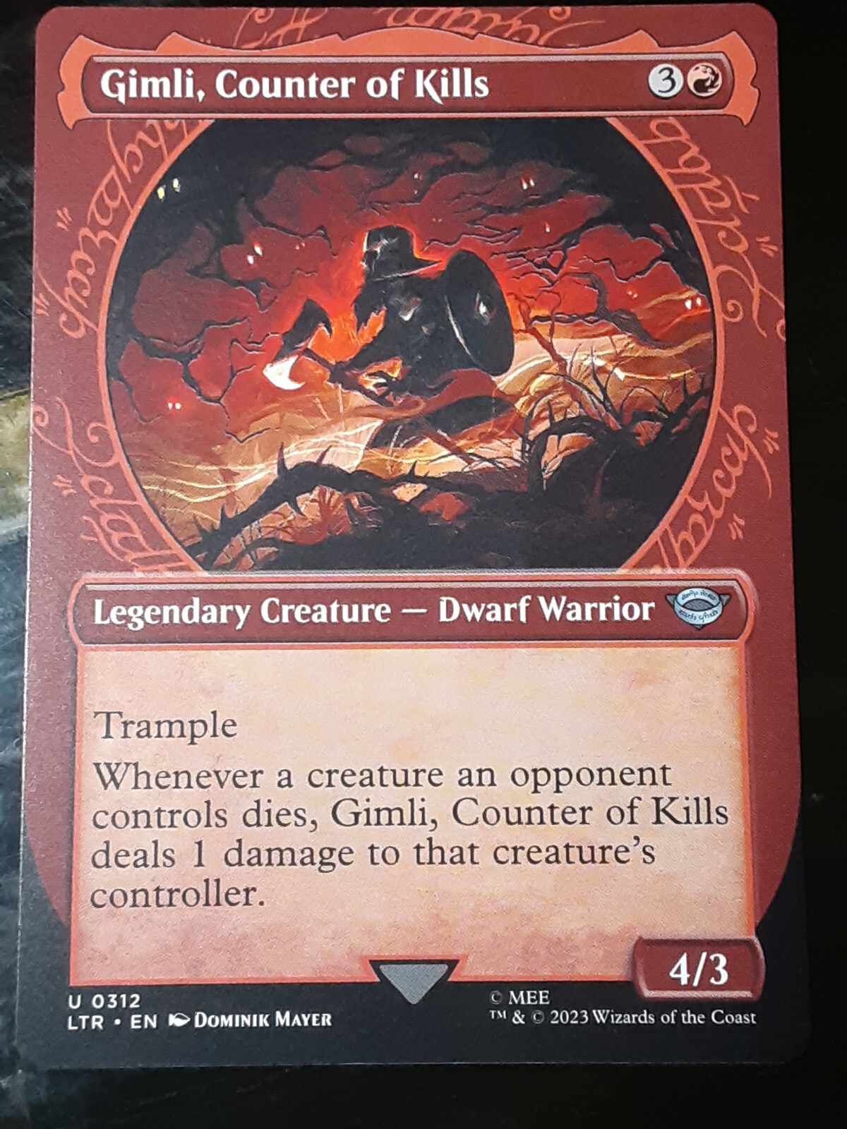 Gimli Counter of Kills Showcase , Lord of the Rings , NM , MTG , FREE ...