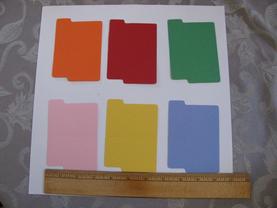 6 MINI FILE FOLDERS Solid Colors Scrapbook, Card Making, Journals NEW ...