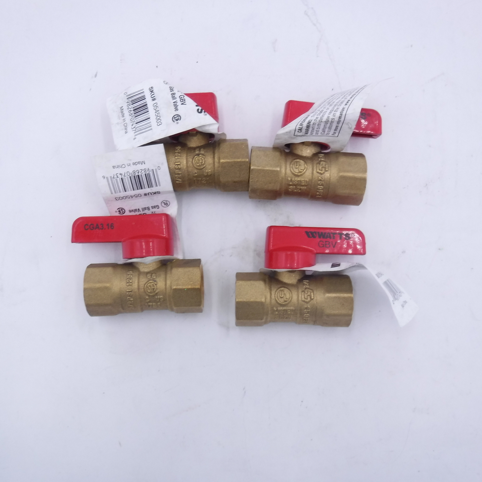4 Pc Watts 1/2" GBV Gas Ball Valve Female Threaded End connections | eBay