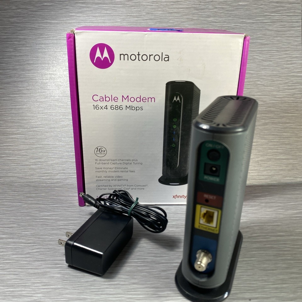 Motorola 16 x 4 Cable Modem Model # MB7420 Universal DOCSIS 3.0 *POWER ...