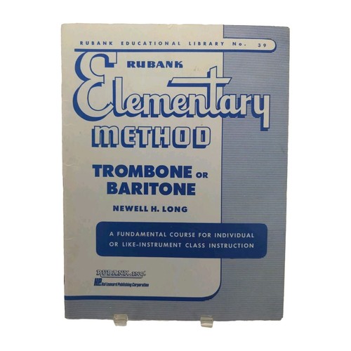 Rubanks Elementary Method Trombone Baritone Sheet Music Song Book Self ...