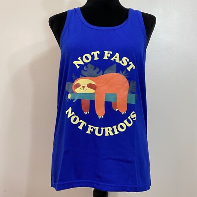 Not Fast Not Furious Sloth Racerback Tank Top. Women s Size Small ...