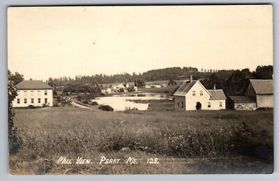C.1920 RPPC PERRY, ME MAINE, MILL VIEW, HOUSES PHOTO Postcard P38 | eBay