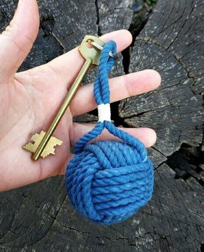 Handmade Navy Floating keychain Surfer float Nautical key ring Monkey ...