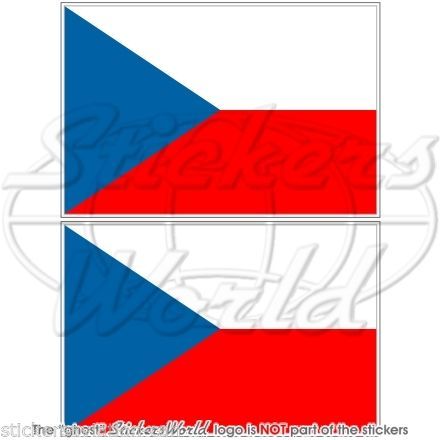 CZECH REPUBLIC Flag Ceska Vinyl Bumper Decals, Stickers 3" (75mm) x2 ...