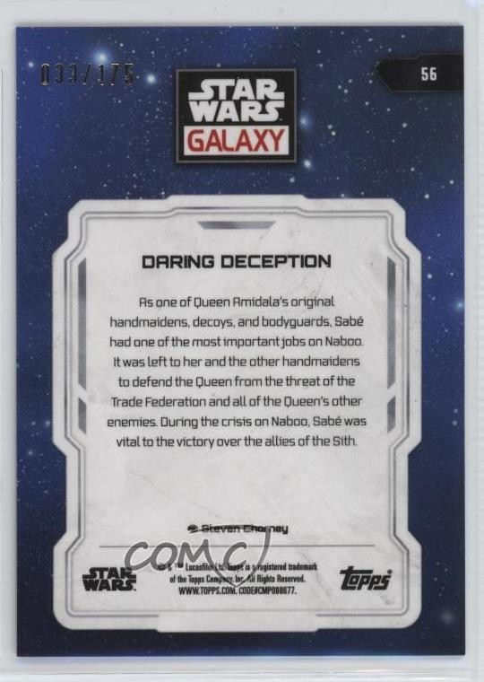 2024 Chrome Star Wars Galaxy Aqua Lava Refractor /175 Sabe Padme ...