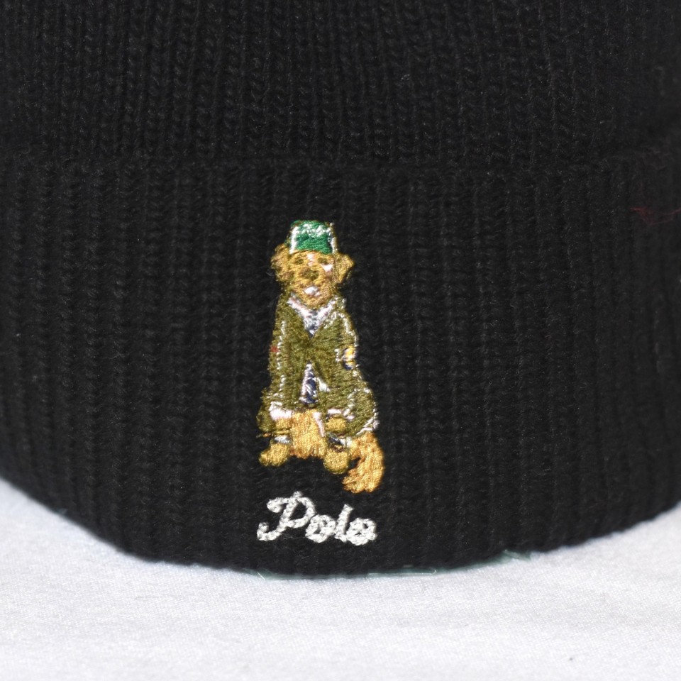 Polo Ralph Lauren Golden Retriever Beanie Rib Knit Wool Blend Toboggan ...