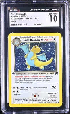 Pokémon Team Rocket Holo Dark Dragonite 5/82 - First Edition - CGC 10 ...