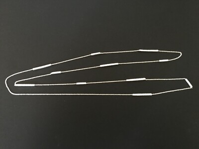 Genuine 925 Sterling Silver Long Necklace Bars Textured Hammered 90cm ...