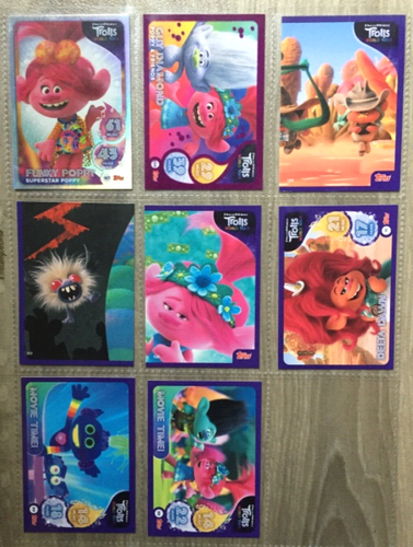 TROLLS WORLD TOUR TRADING CARDS LOT x8 TOPPS 2020 INC FOIL RARE CARD ...