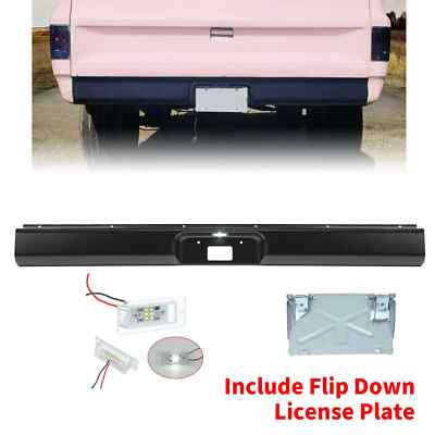 Black Roll Pan w/License Plate Light Flip Down For 73-87 Chevy C10 C20 ...