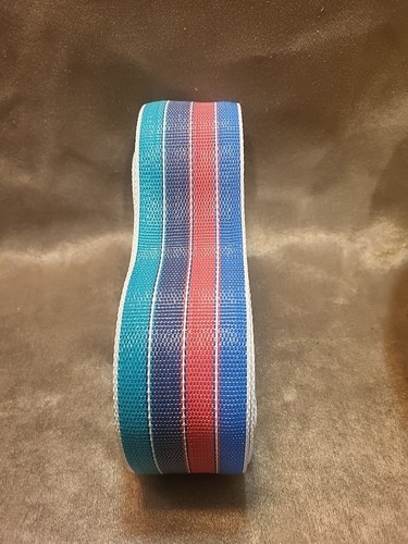 Vintage Lawn Chair Webbing Pink, Blue & Turquoise 2.25in by 17 Feet | eBay