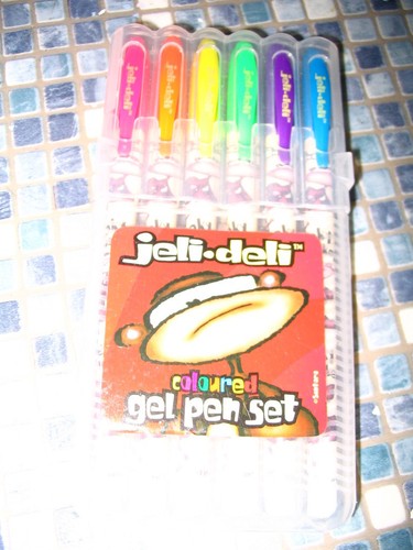 JELI DELI CHEEKY MONKEY 6 COLOURED GEL PEN SET PENCIL CASE OR MAGNET ...