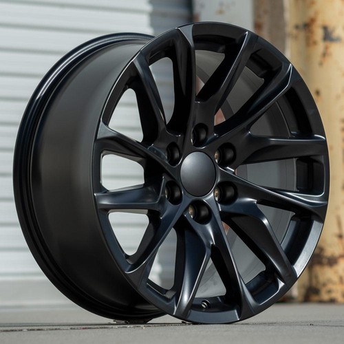 Set of Four 20 Inch Satin Black 4875 Rims Fits Cadillac GMC Chevy | eBay