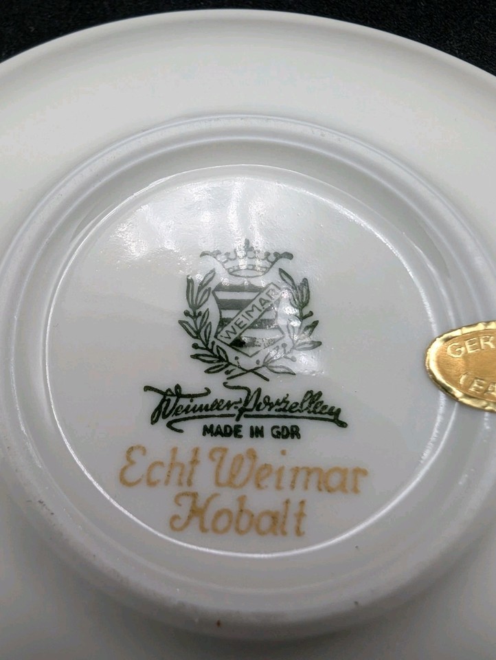 Vintage WEIMAR Echt Weimar Kobalt West Germany Gold Demitasse Tea Cup ...