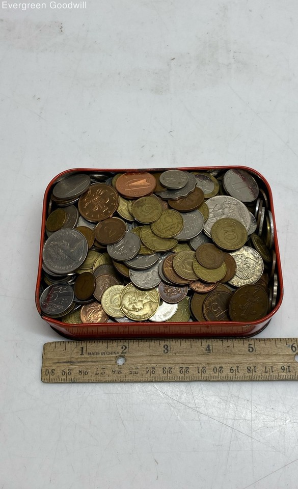 3.4LBS Mixed World Coins in Canadian Mountie Tin | eBay