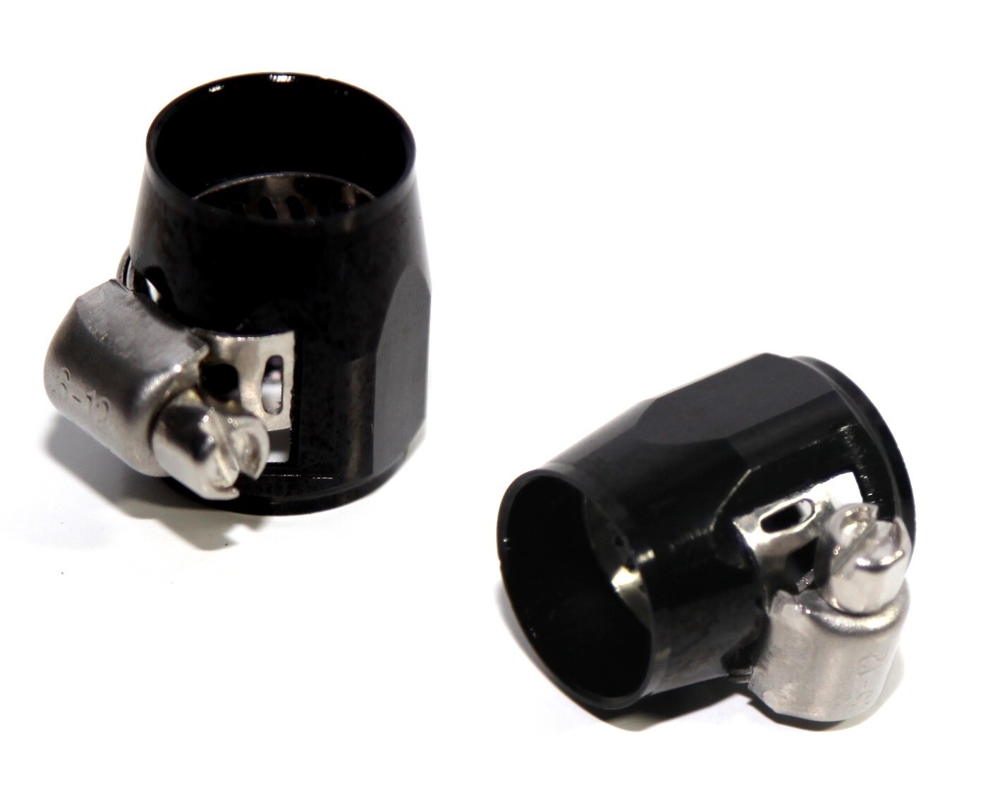 2pcBLACK HexHose finisher Clamp Hose End Cover Fitting Adapter ...