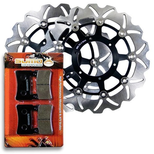 Honda Front Stainless Steel Brake Disc Rotor + Pads CBR 600 F4i [2001 ...