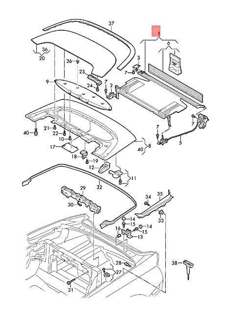 NEW AUDI A5 S5 CABRIOLET F57 F5E SOFT TOP BOX TRAY 8W7863657 18-19 ...