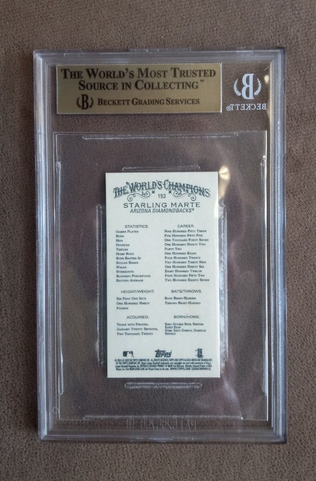 2020 Topps Allen & Ginter Mini Starling Marte Card #153 BGS Graded 9.5 ...