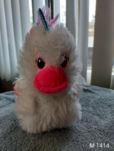 Goffa International White, Pink & Rainbow Unicorn Duck Plush Stuffed ...