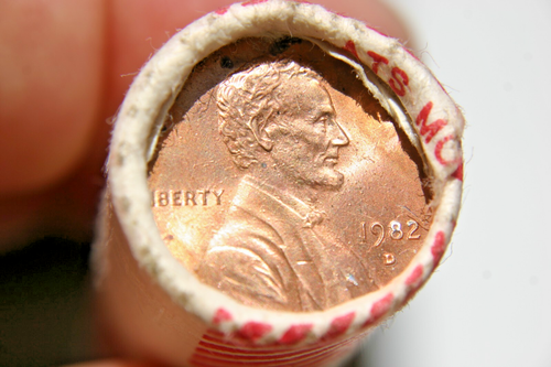 1982 D LINCOLN CENT ORIGINAL BANK WRAP ROLL Small Date Zinc OBW PENNY ...