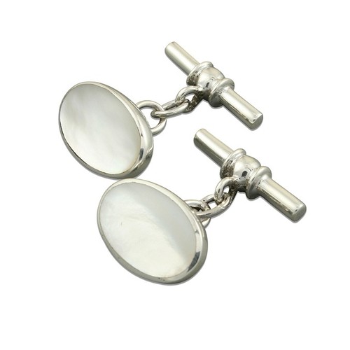 Sterling Silver Mother Of Pearl Cufflink Set Men's 925 Hallmarked ...