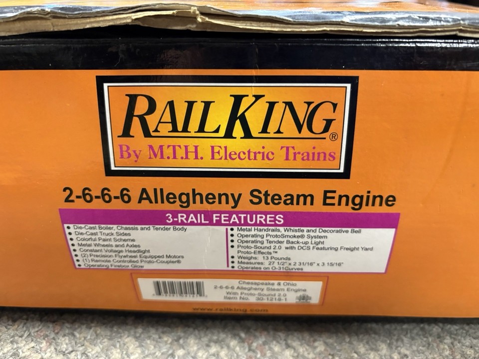+ MTH O RailKing Chesapeake & Ohio 2-6-6-6 Allegheny Steam Engine PS.2 ...